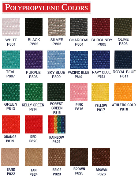 California Webbing Mills Inc. | Products Categories Polypropylene Webbing